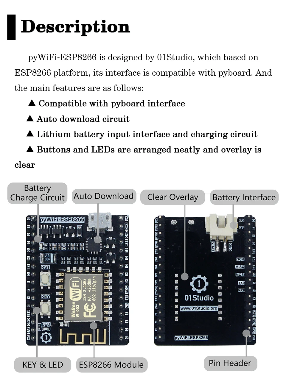 MicroPython ESP8266 와이파이 개발보드 [pyWiFi-ESP8266] / 디바이스마트