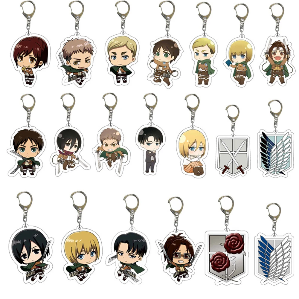 Anime Attack On Titan Levi Ackerman Eren Jaeger Key Chain Pendant ...