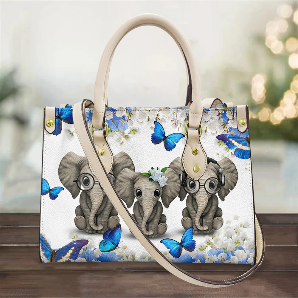 Cute Elephant Pattern Handbags Women Bags Designer Tote Luxury Brand ...