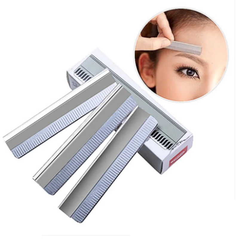 10pcs/1pack Eyebrow Trimmer Razor Blade Stainless Steel Microblading ...
