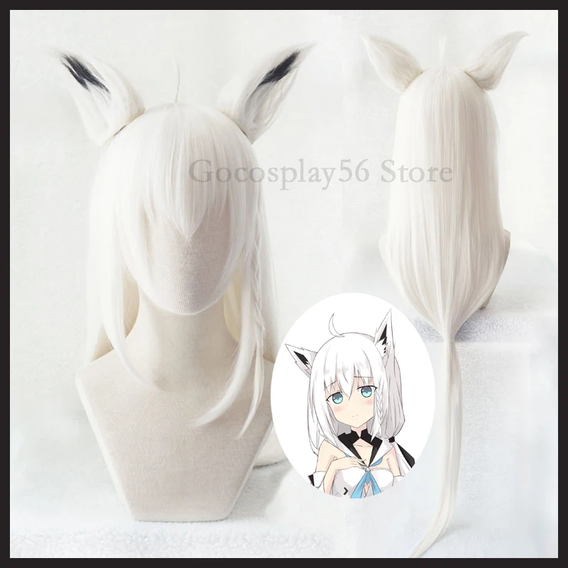Hololive Vtuber Shirakami Fubuki Wig Ears Fbk Debuki Fubuking Cosplay ...