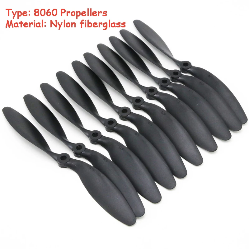 10pcs/lot 8060 Propellers Glass fiber & nylon Props for RC Airplane ...