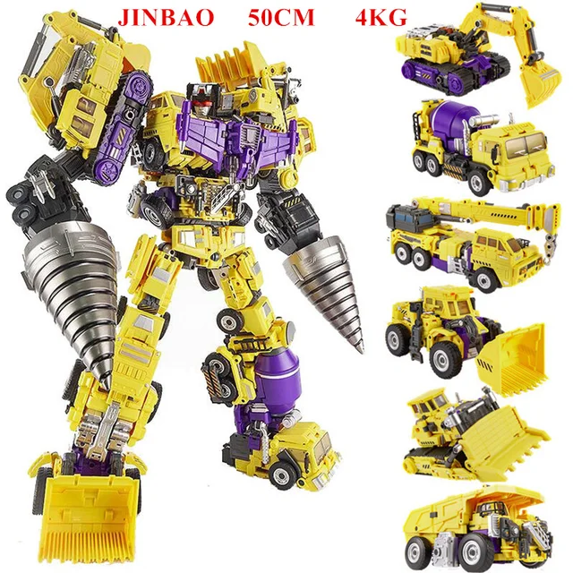 JINBAO NBK Oversize 6 IN 1 Devastator Transformation Toys Boy Robot Car ...