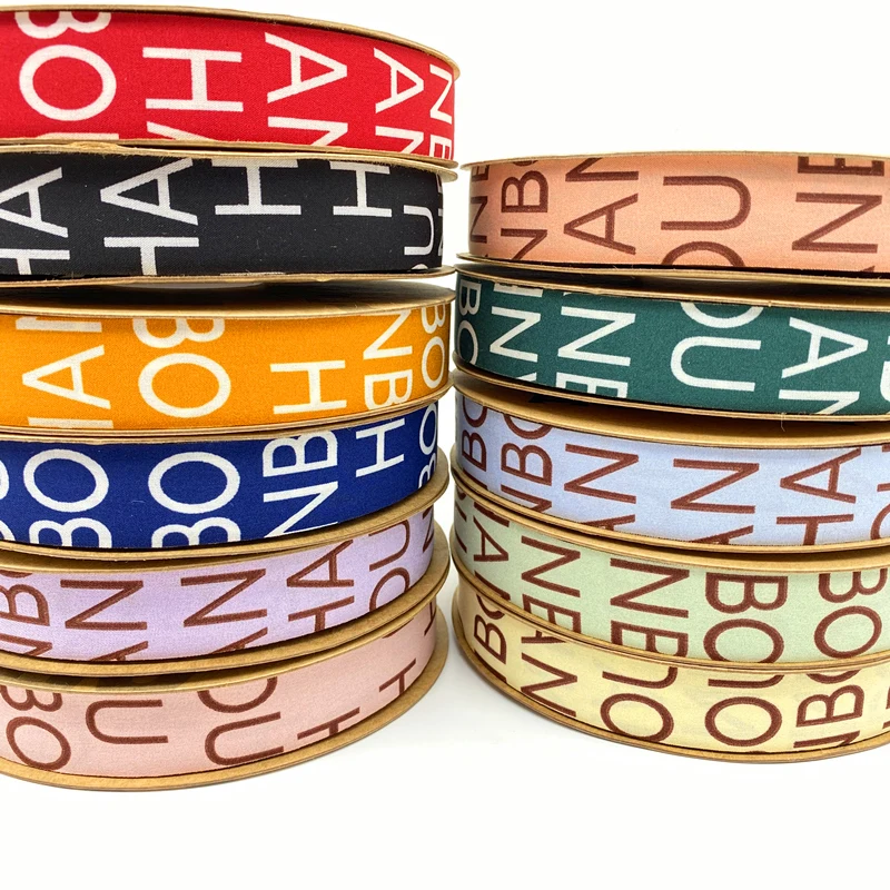 Cinta de algodón y poliéster con letras impresas, lazo para el pelo ...