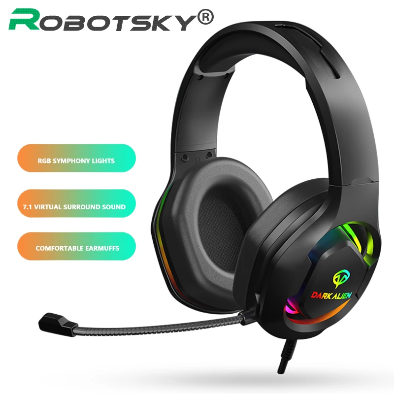 Écouteurs de jeu filaires USB 7.1, basse stéréo Surround, casque d ...