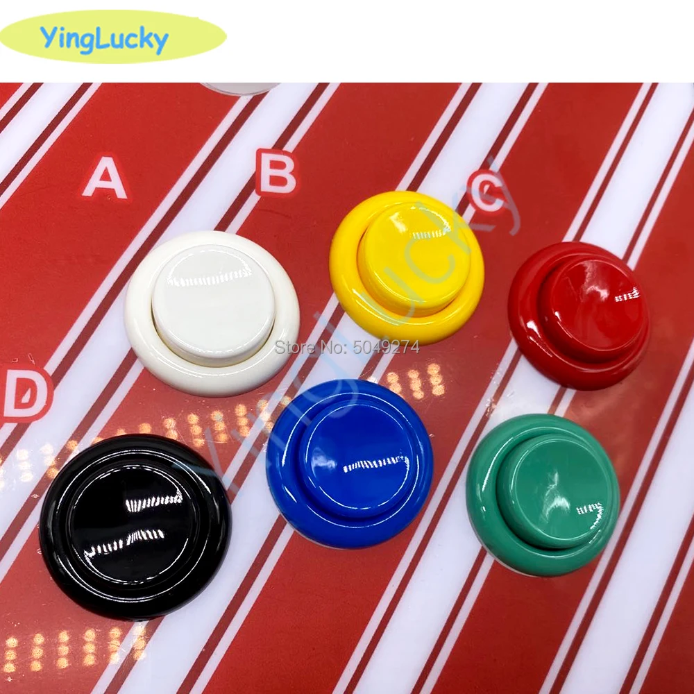 10Pcs American Shorter Concave Button Arcade Buttons 28mm Mounting Hole ...