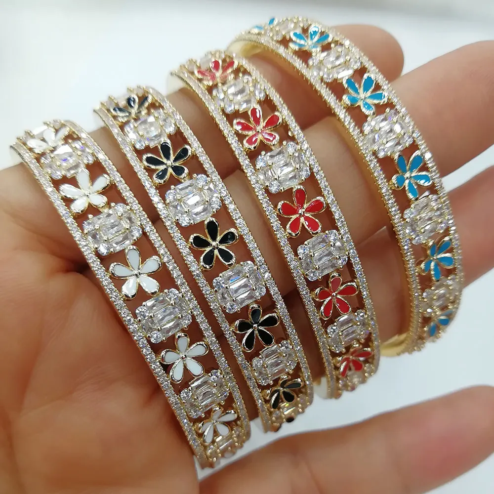 GODKI Trendy Luxury Stackable Bangle For Women Wedding Full AAA Cubic ...