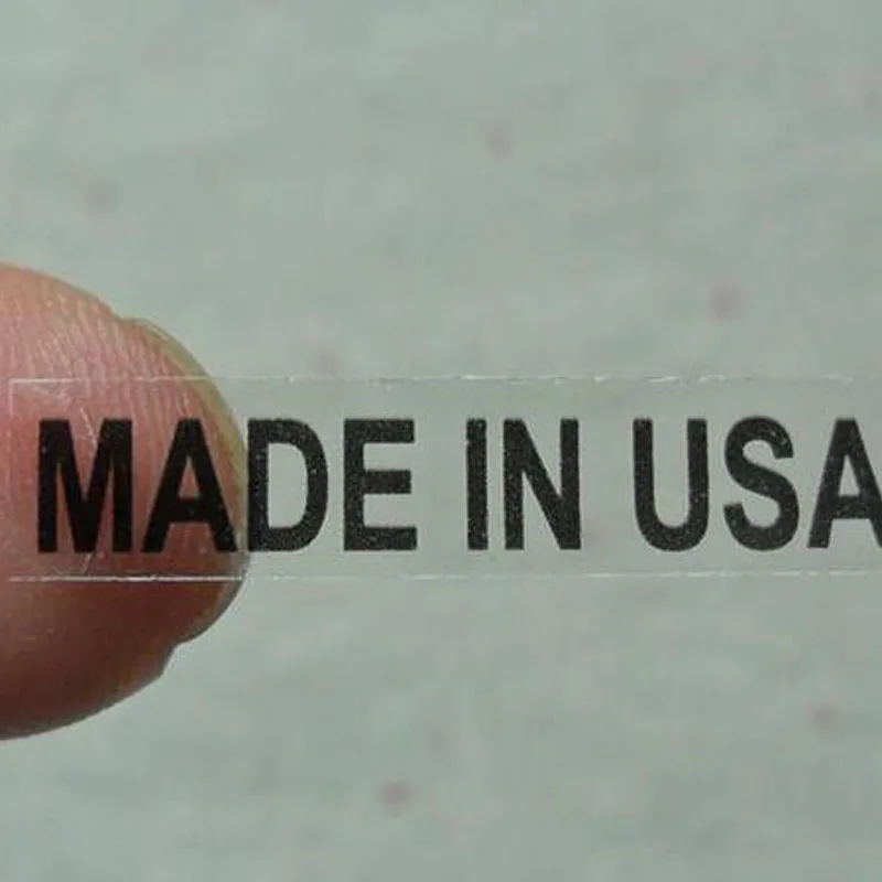 1000pcs 6X28mm White or Transparent Label MADE IN USA Stickers Country ...