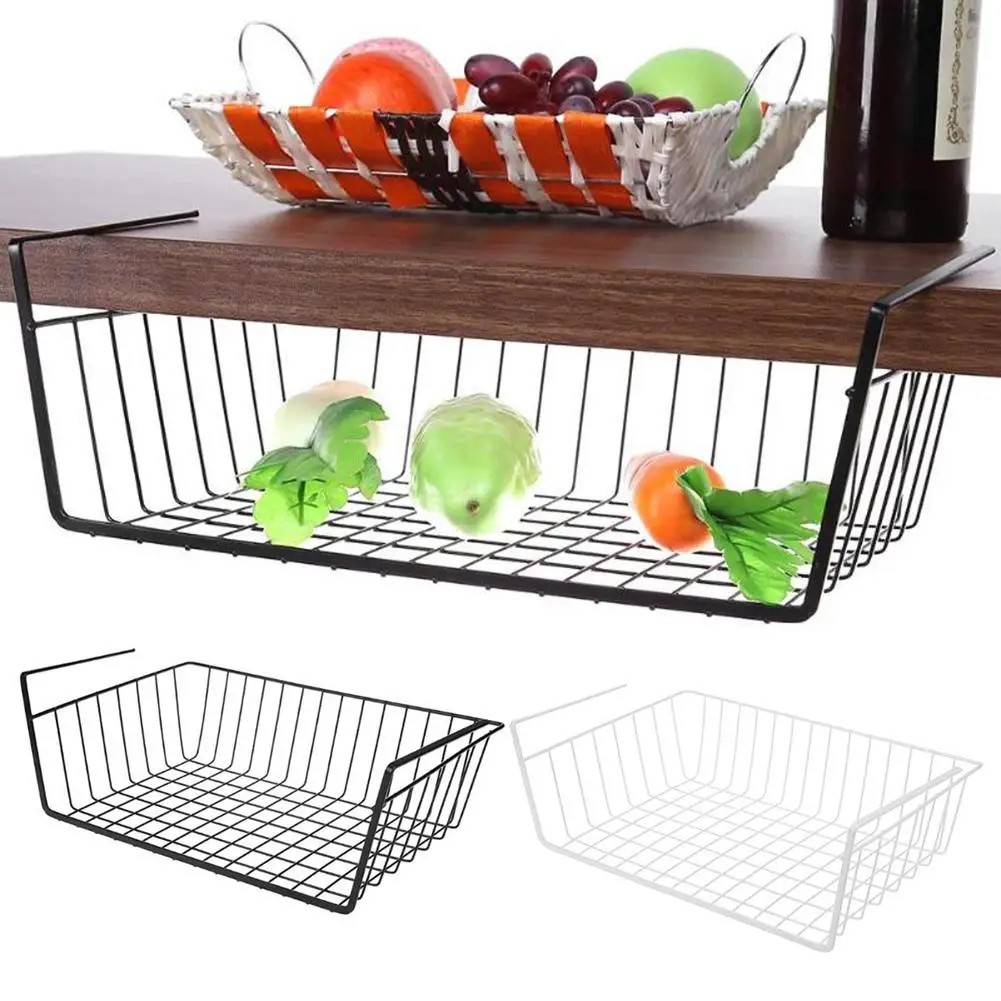 Metal-Cabinet-Closet-Desk-Hanging-Mesh-Basket-Wire-Bookcase-Shelf-Rack ...
