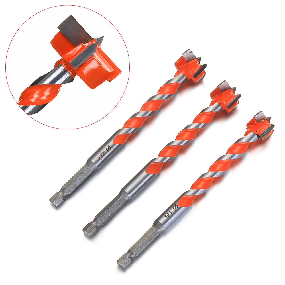 1/4" Hex Shank Forstner Drill Bits Wood Drilling Hole Saw Cutter Spiral ...