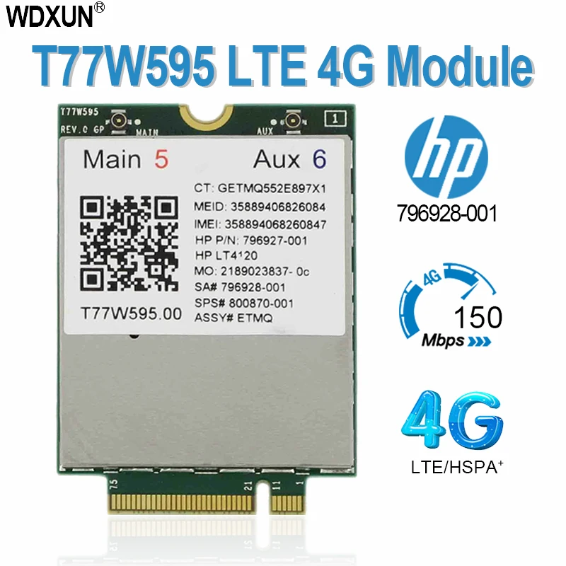 Lt4120-X5-LTE-T77W595-796928-001-4G-WWAN-M-2-150Mbps-LTE-Modem-for-HP ...