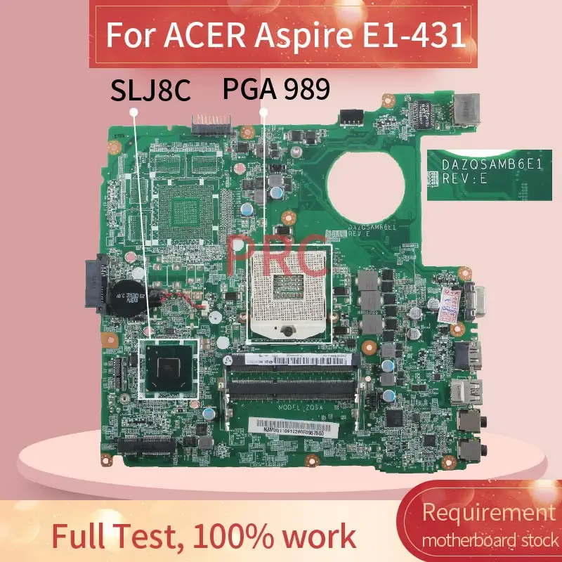 DAZQSAMB6E1 For ACER Aspire E1-431 Laptop motherboard SLJ8C PGA 989 ...
