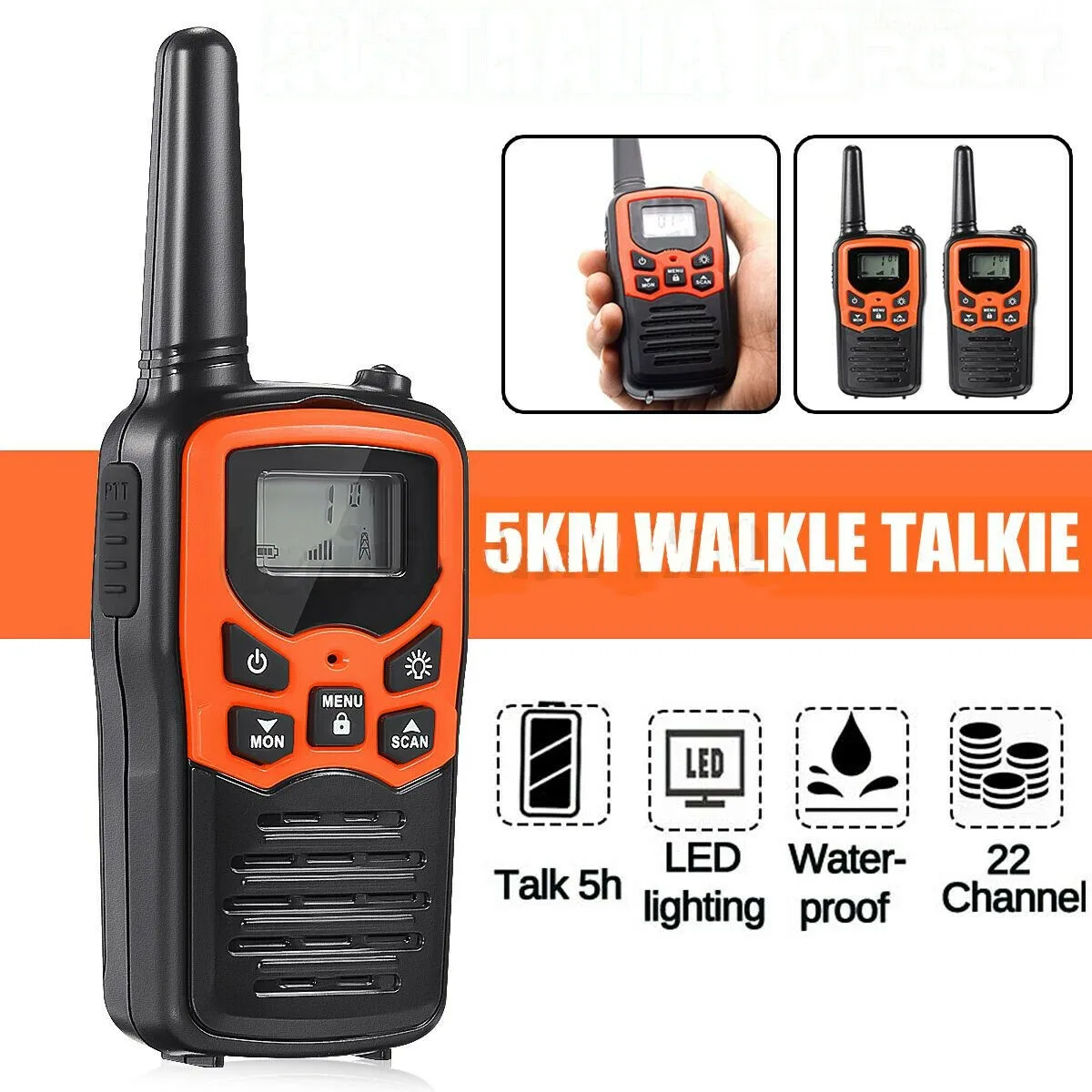 2-pces-port-til-handheld-walkie-talkie-22-canais-at-10-quil-metros ...