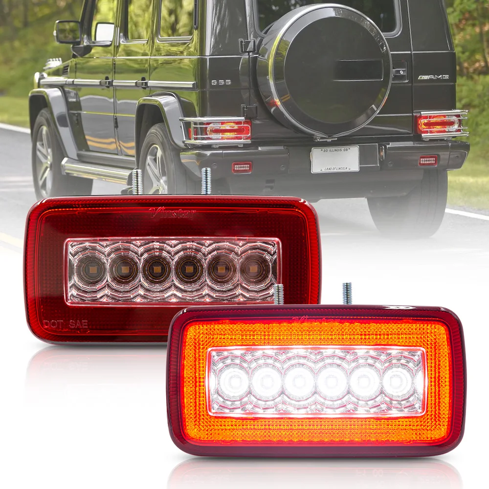 2PCS-LED-Rear-Bumper-Red-Fog-Light-White-Backup-Reversing-Light-For ...