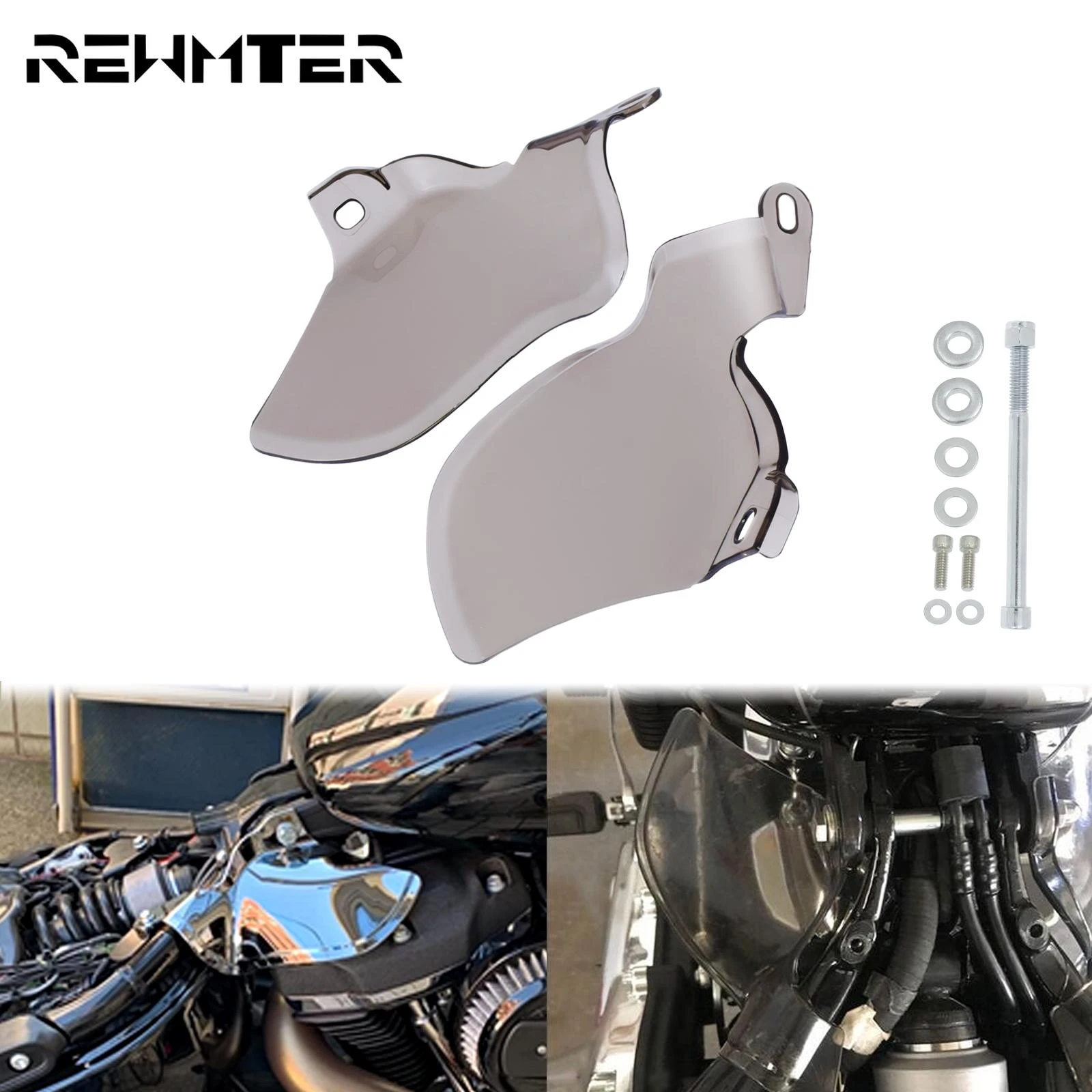 Motorcycle Smoke Saddle Shields Air Heat Deflectors Abs For Harley ...