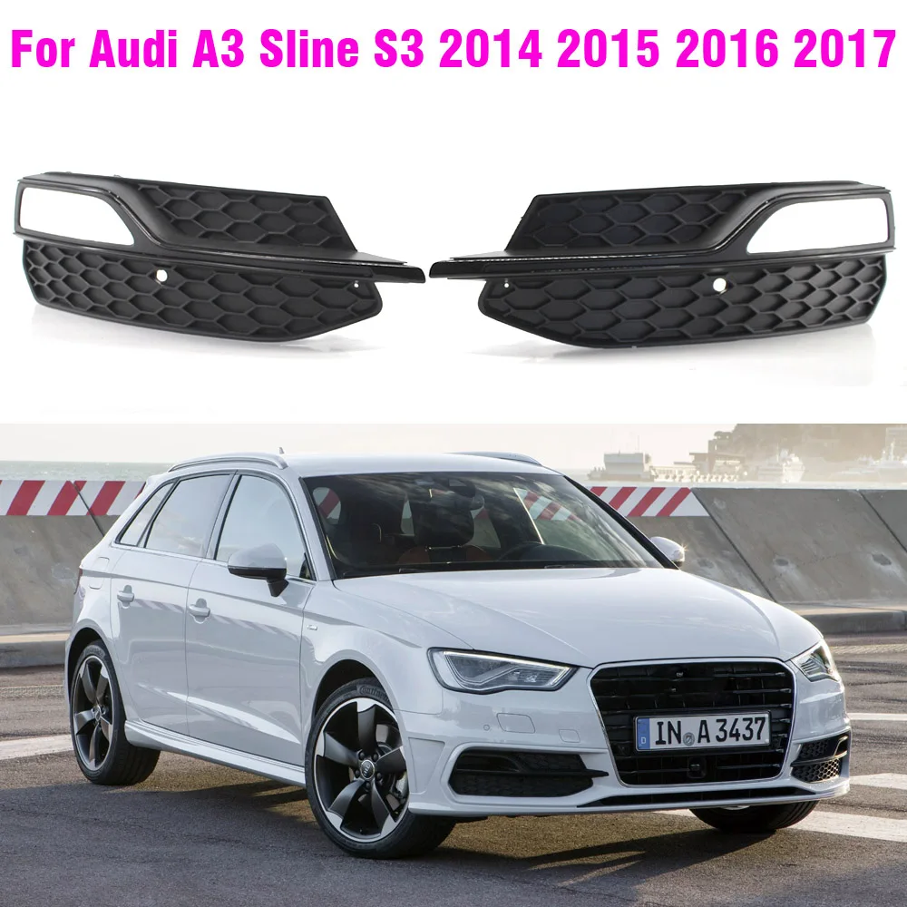 Auto Left Right Front Bumper Fog Light Grille Grill Cover For Audi A3 ...