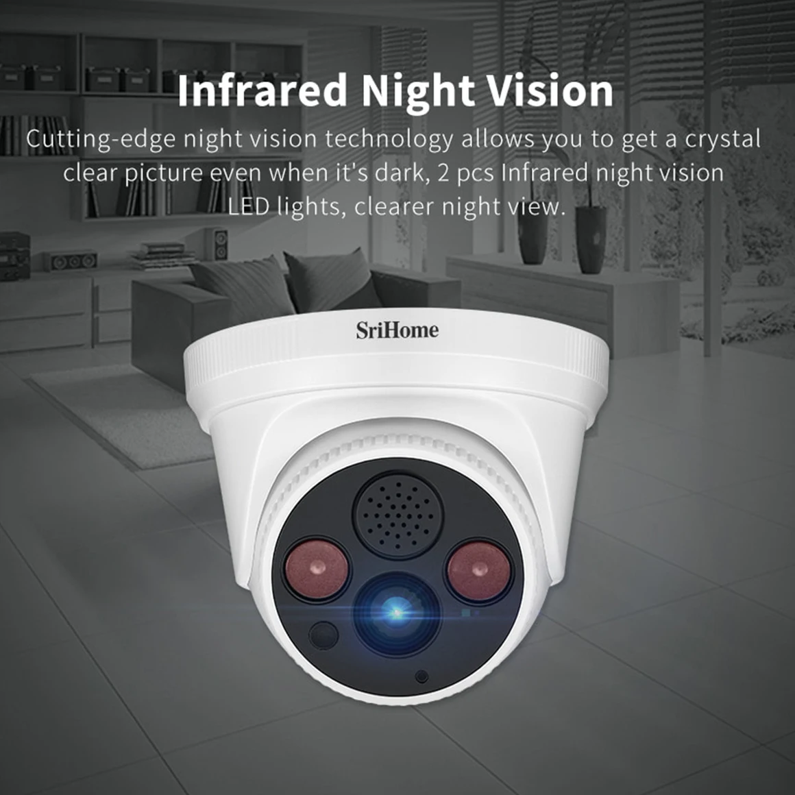 Srihome SH030 H.265 Security CCTV Wifi Camera 3.0MP Dome IP Camera Two ...