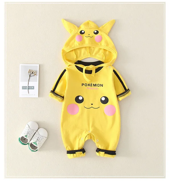 Pokemon Pikachu Anime Print Newborn Baby Costume With Hats – Kawaii ...