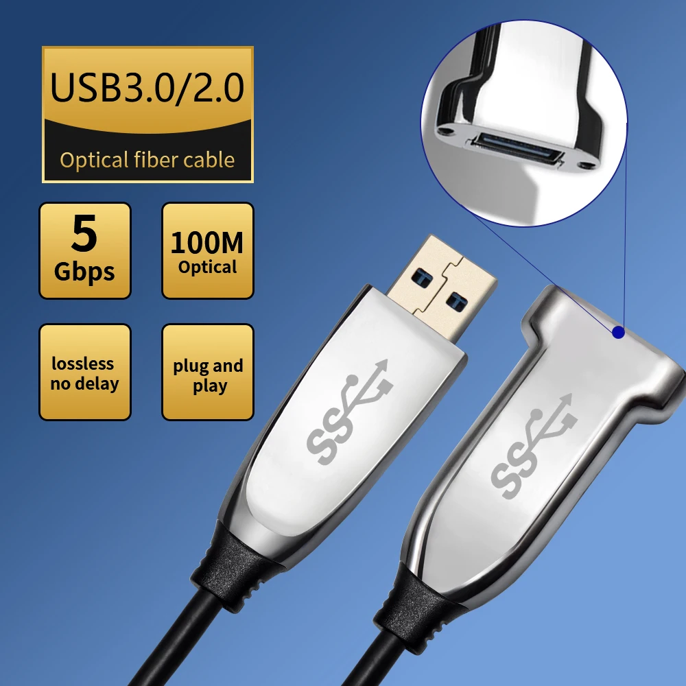 optical-fiber-USB-3-0-2-0-extension-cable-5Gbps-high-speed-lossless ...