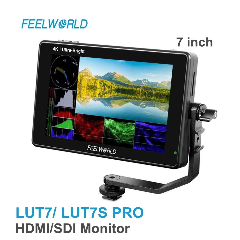 FEELWORLD LUT7 LUT7S PRO 7 Inch on Camera DSLR Field Monitor 4K HDMI ...