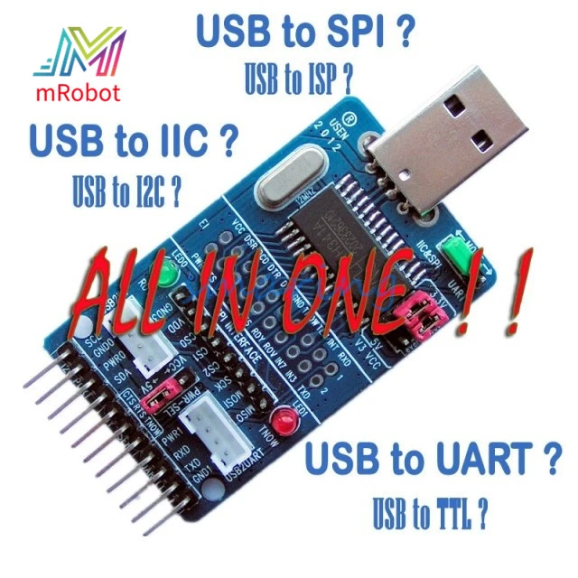 Usb To Spi/i2c/iic/spi/uart/ttl/isp Master Hid Ch341a Converter Adapter ...