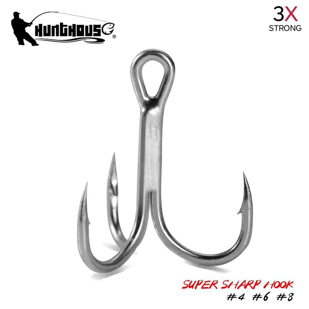 hunthouse-super-treble-hook-3X-Strong-Three-anchor-fishing-hook-set-for ...