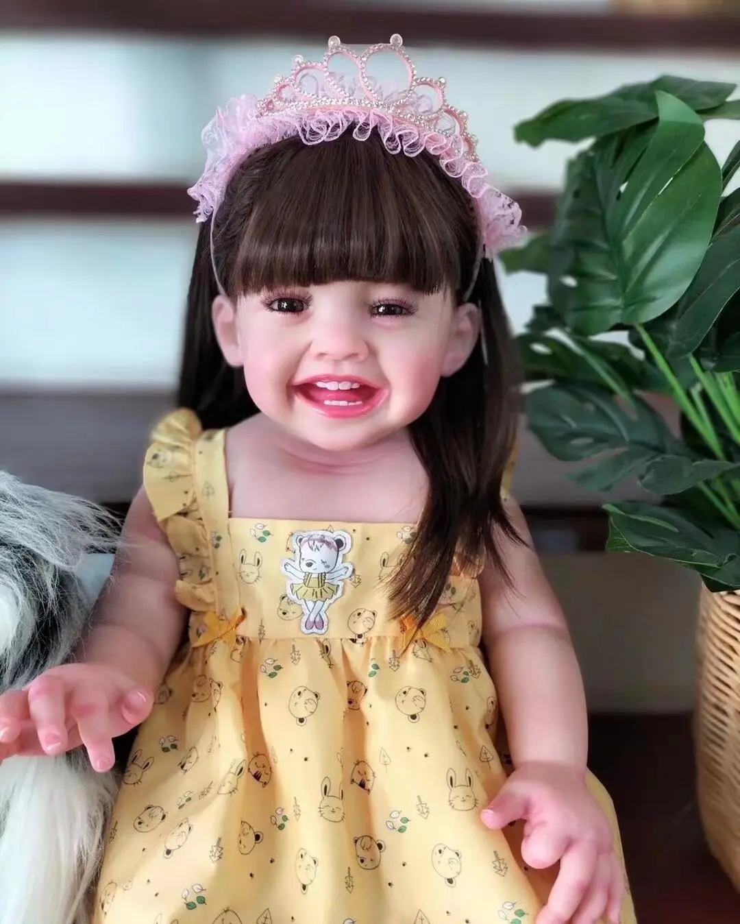 NPK 68CM Huge Baby Reborn Toddler Girl Doll Mila Princess Smile Baby ...