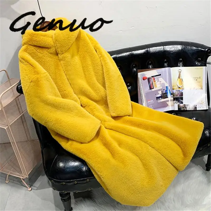 Genuo Новая Осенняя зимняя шуба женская одежда высокого качества ...