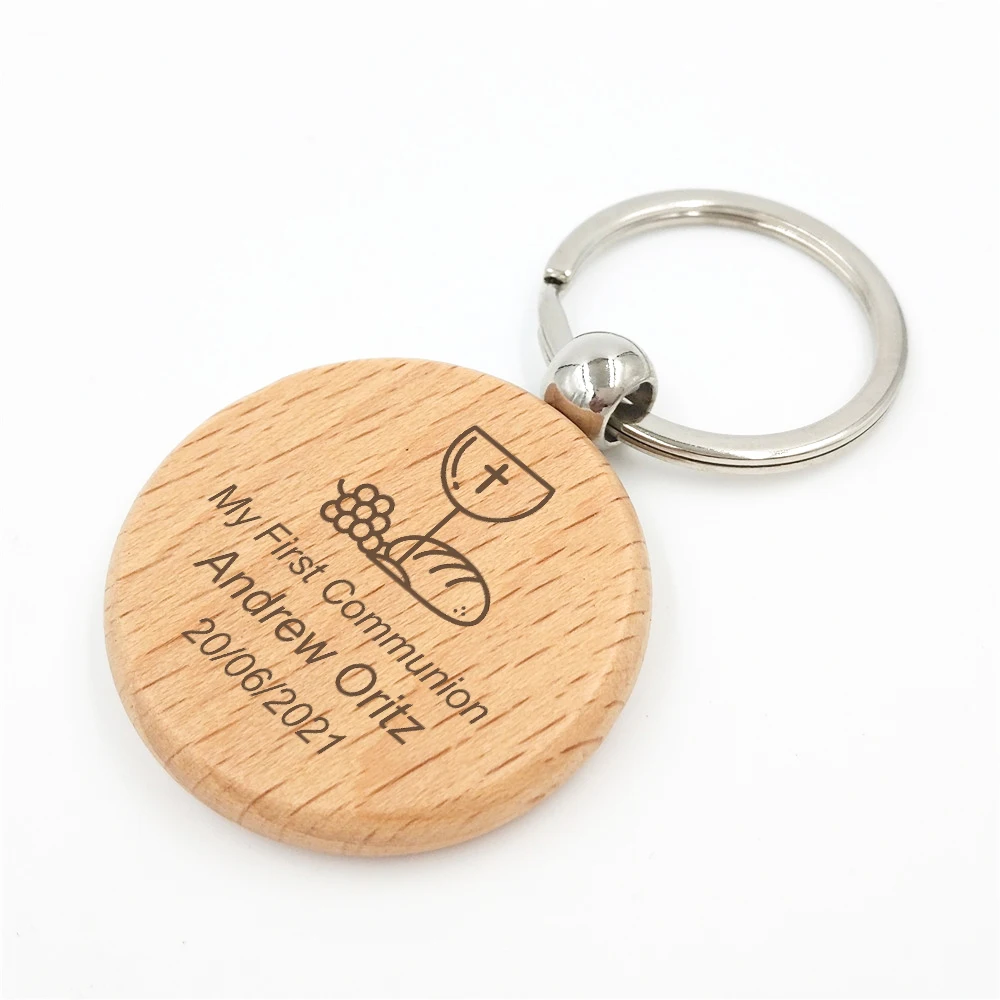 20pcs Personalized Wood Christening Keychains First Holy Communion ...