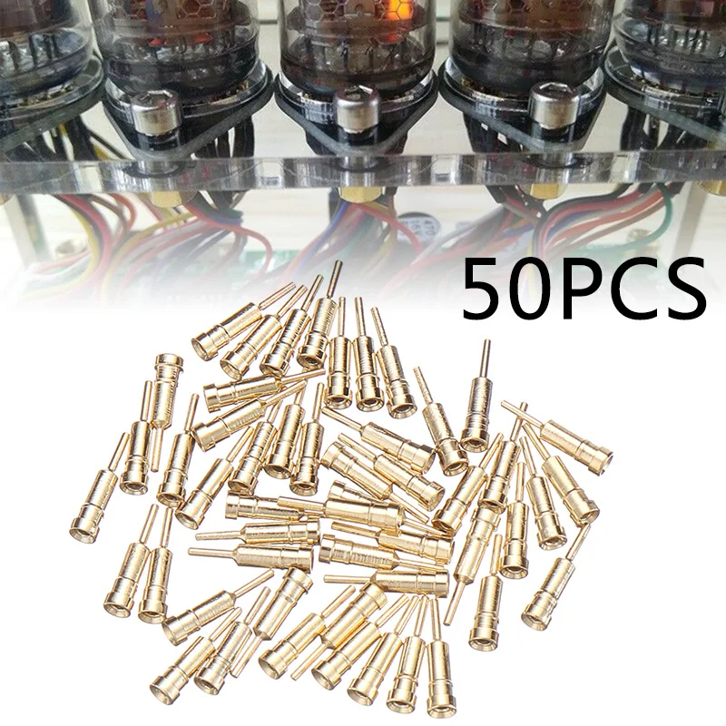 50pcs/set Gold Plated Tube Pins Nixie/VFD Tube Socket Female Pin for IN ...