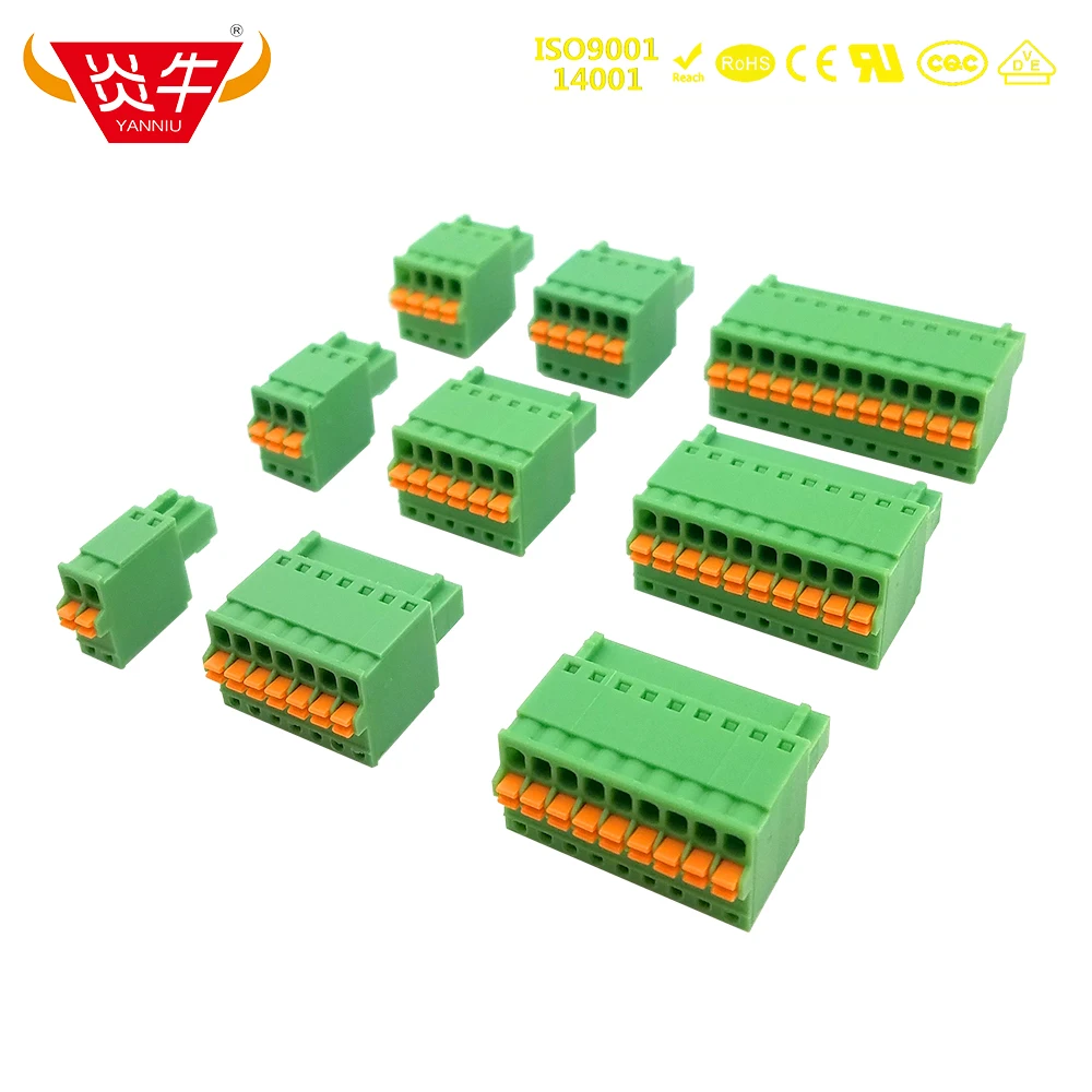 50Pcs KF2EDGKD 2.5mm 2P ~ 12P PCB PLUG-IN PLUGGABLE TERMINAL BlOCKS ...