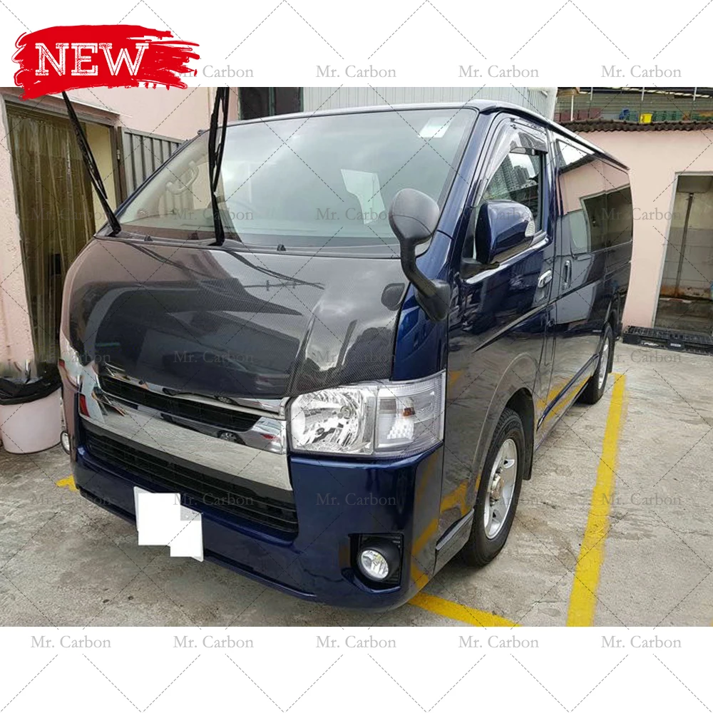FOR-HIACE-2005-2017-MTS-STYLE-CARBON-FIBER-GLASS-HOOD-TRIM-BODY-KIT ...