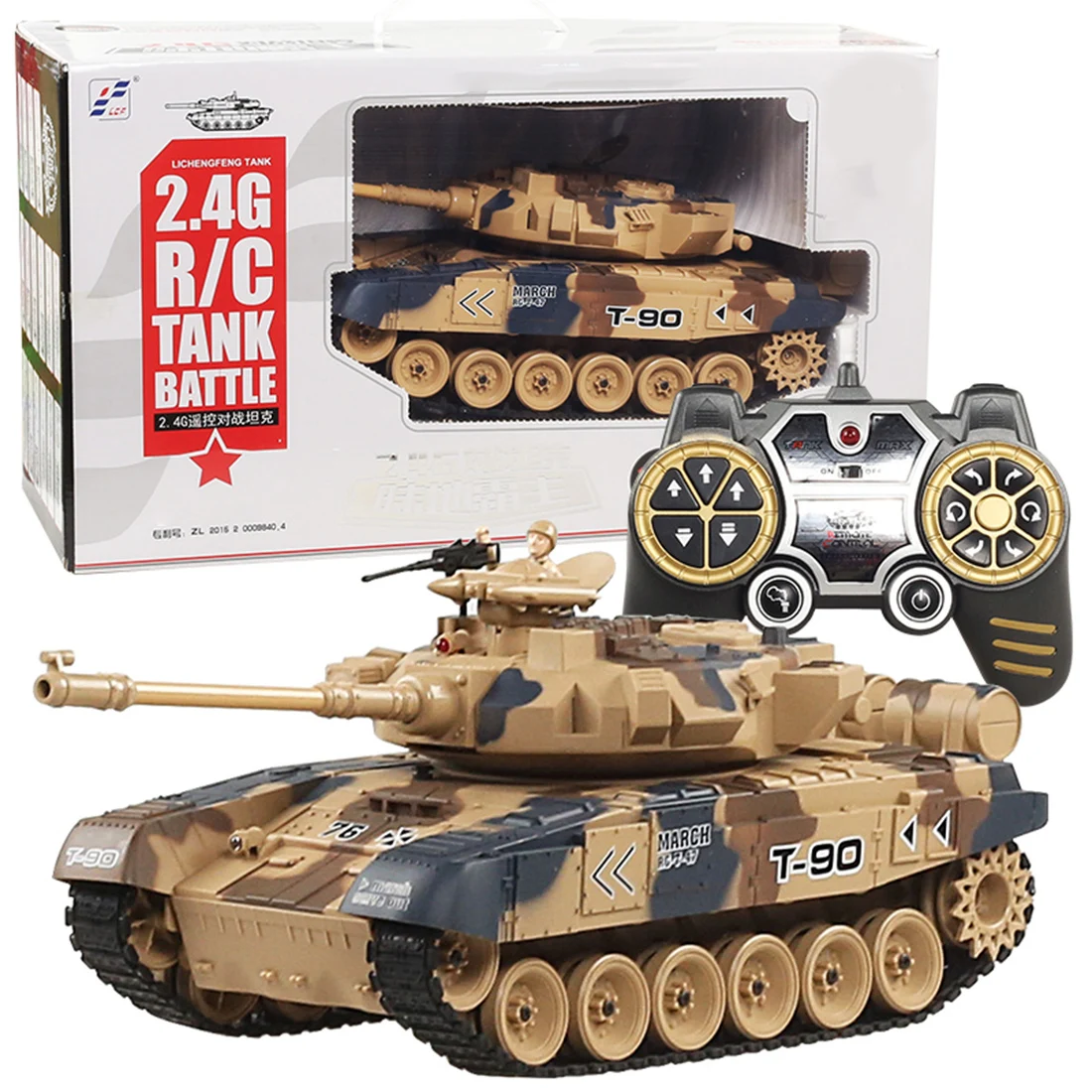 T90/M1A2 RC Tank Smoking Infrared Remote Control Tank USB Charge Spray ...