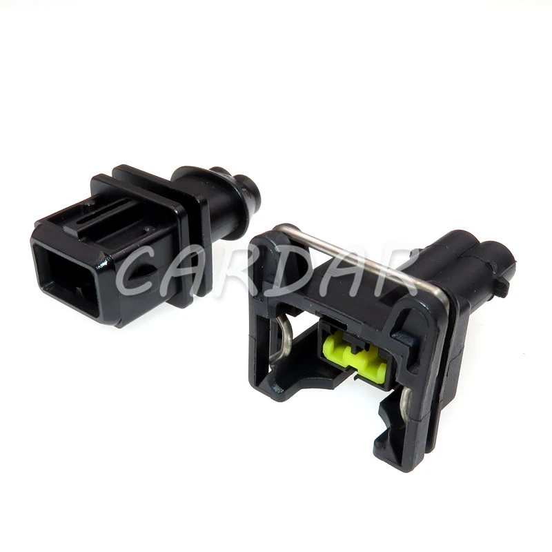 1 Set 2 Pin Automotive Car Engine Fuel Injector Connector Oil Sensor ...