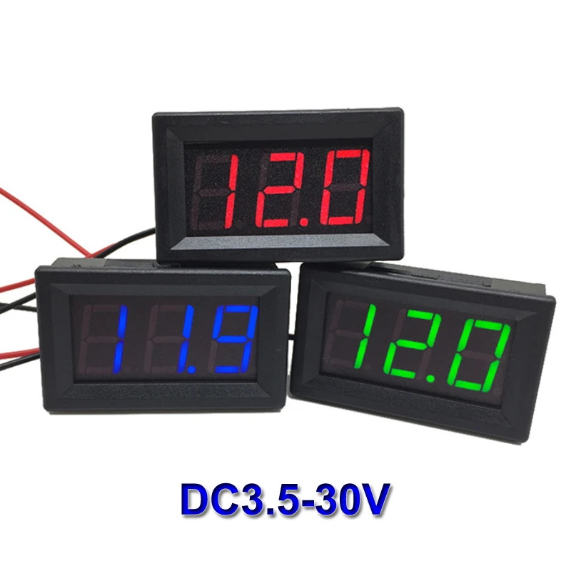 DC 3.5 30V Digital Car Voltmeter Automotive Voltage Meter Red/Blue ...