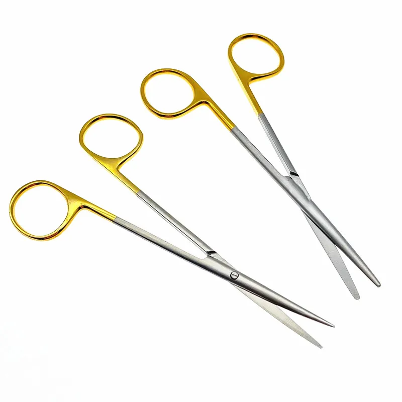 Blunt-scissors-Cosmetic-plastic-surgery-scissors-Gold-handle-double ...