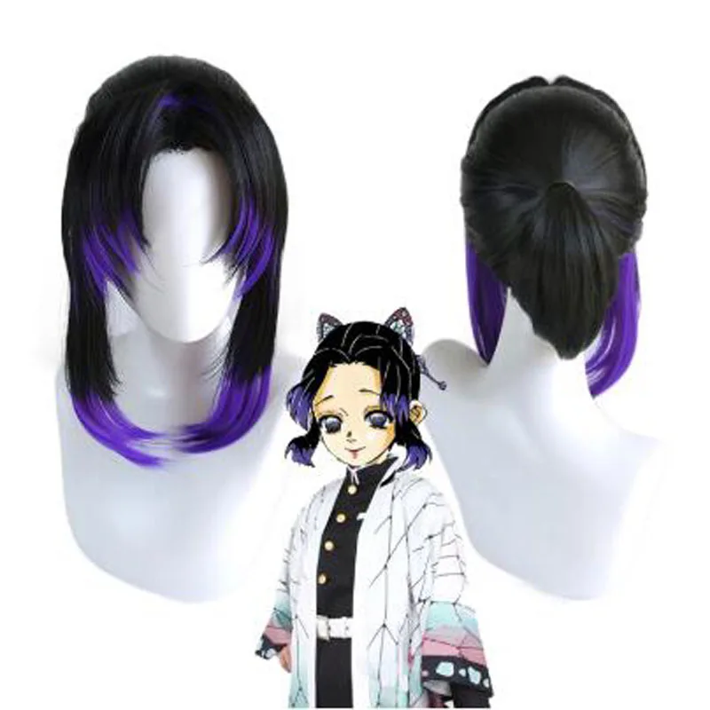 Anime Demon Slayer Kochou Shinobu Cosplay Costume Wig And Wig Cap ...