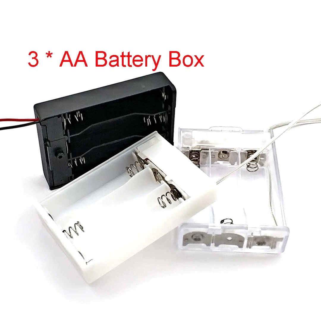 3 * AA Battery Holder Storage Case Box with Switch&Cover for 4.5V AA ...