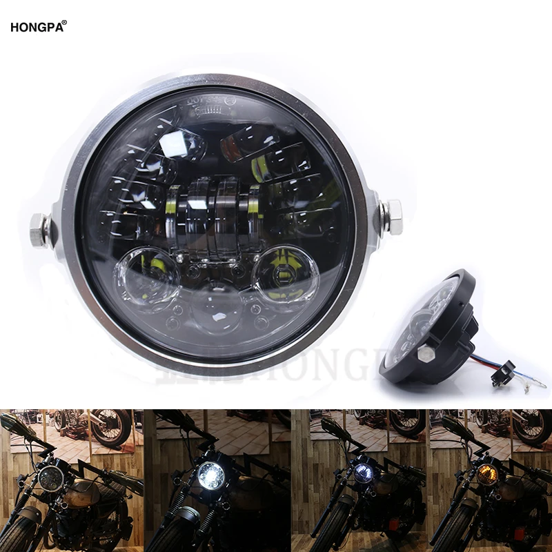 5.75'' Motorcycle Projector LED Headlight Fits for Harley Davidson ...
