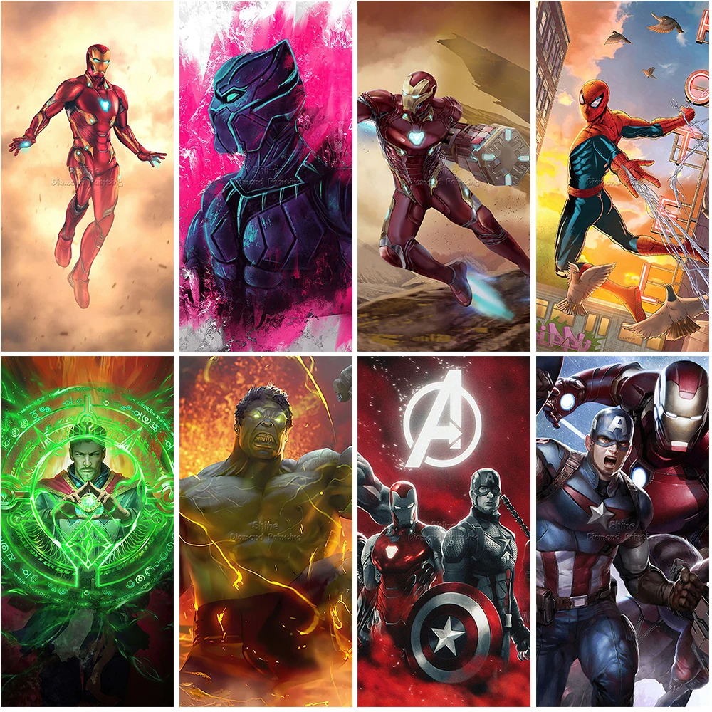 Marvel-Avengers-Pintura-Diamante-Quadrado-Completo-Redondo-Homem-De ...