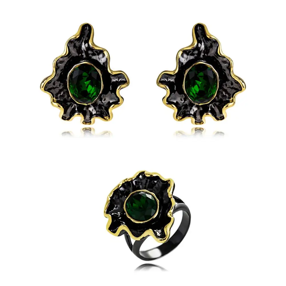 Viennois Geometric Jewelry Set For Women Black Color and Zirconia ...