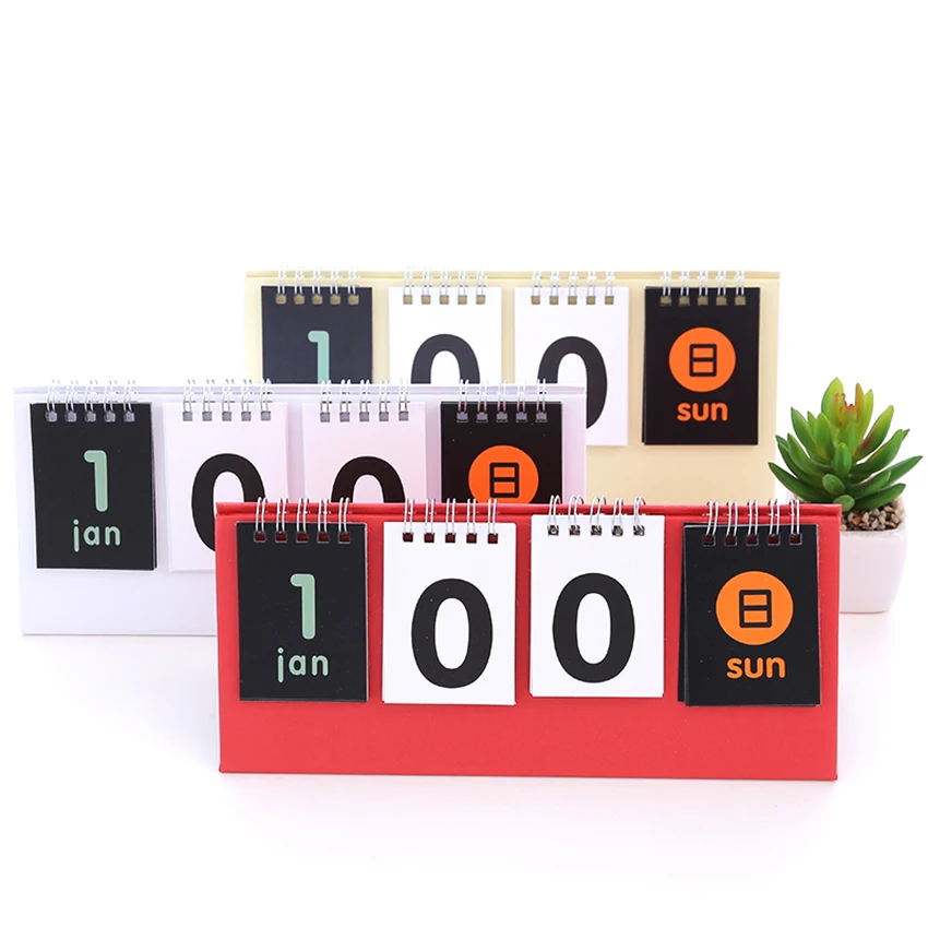 365 Days Countdown Calendar with Months, Date, Week Coil Binding Table ...