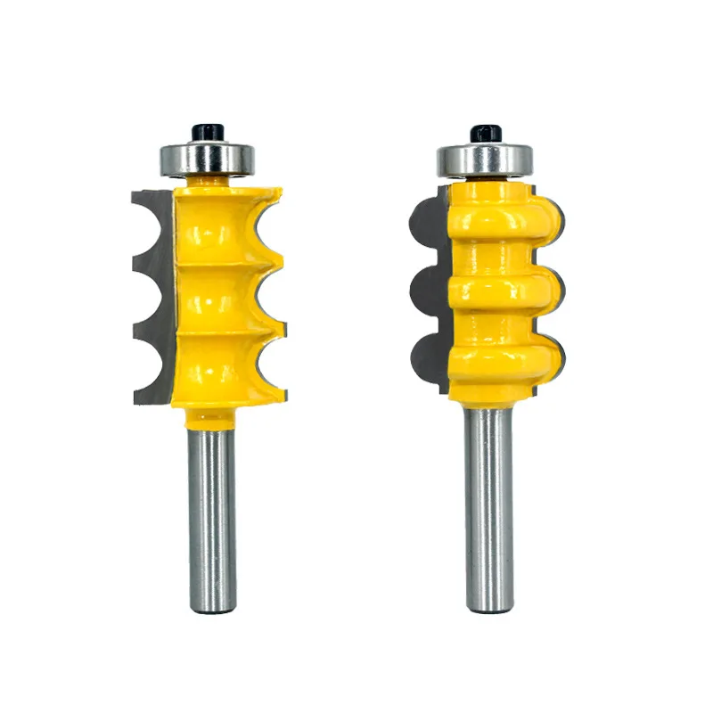 2 piezas 8mm Shank Triple Bead & Triple flauta grande moldura Router ...