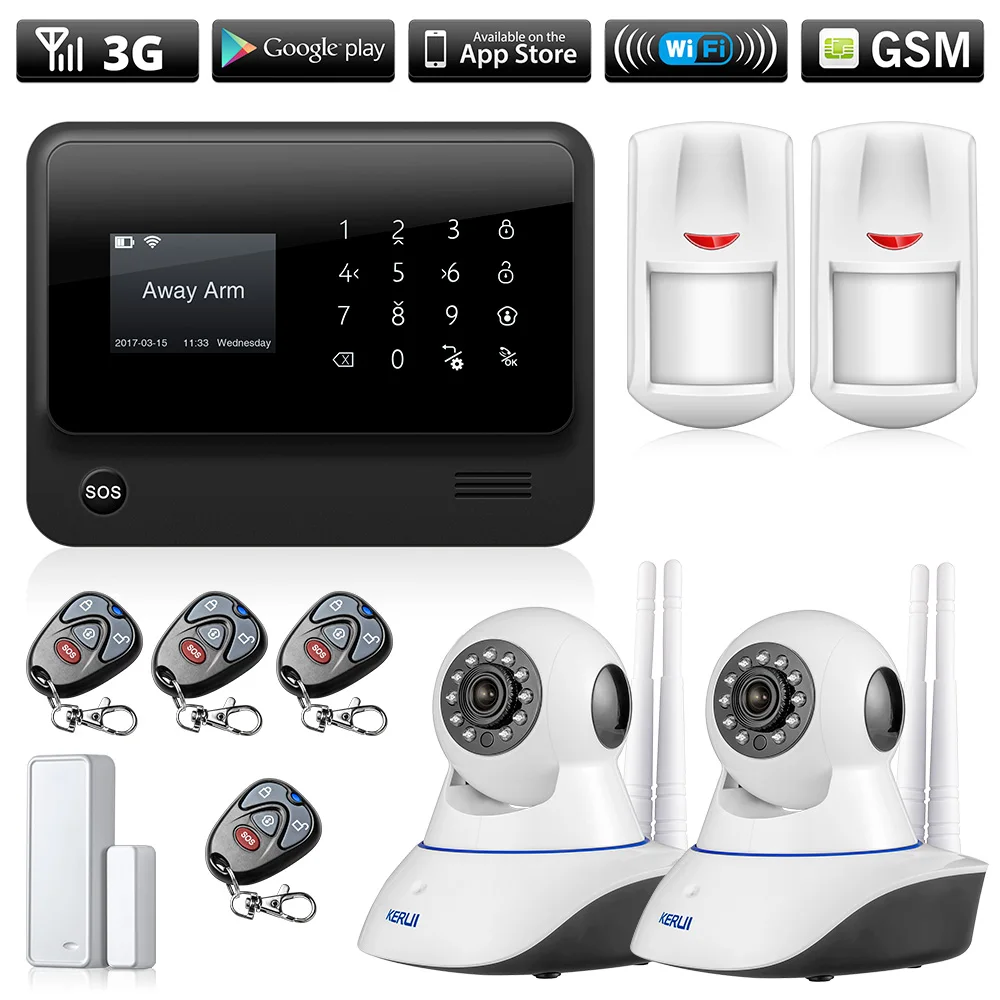 3G 4G Wifi GSM GPRS SMS Security Alarm Wireless House Security Intruder ...