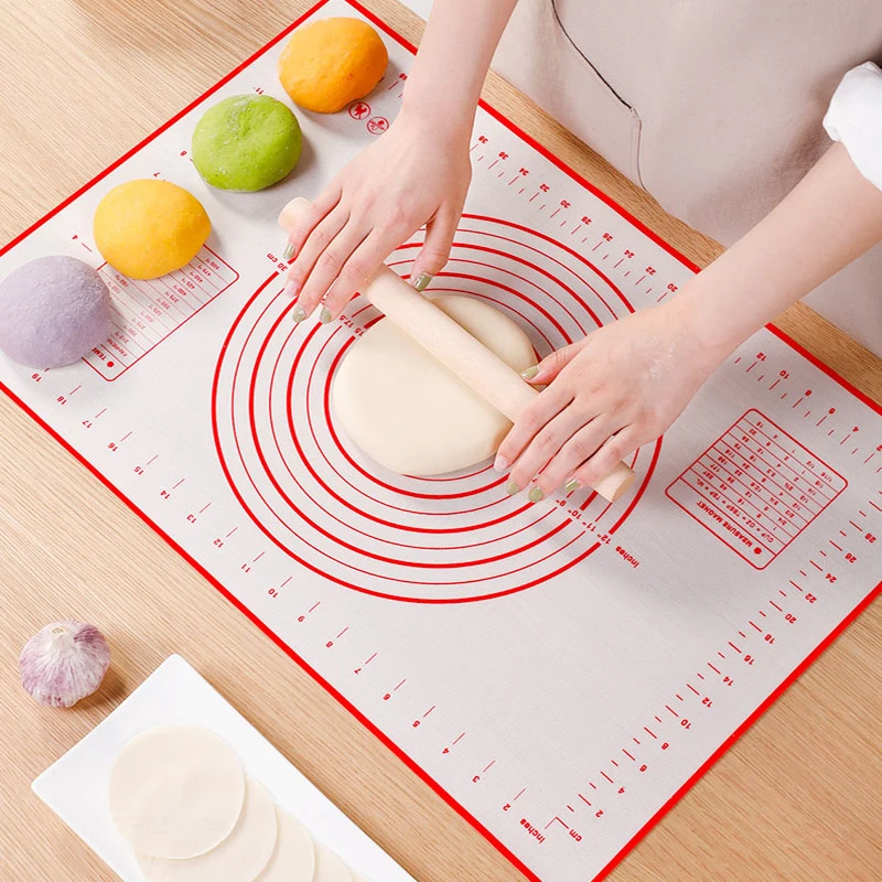 Thick Silicone Dough Pad Mat Kneading Non Stick Scale Kitchen Bake Tool ...