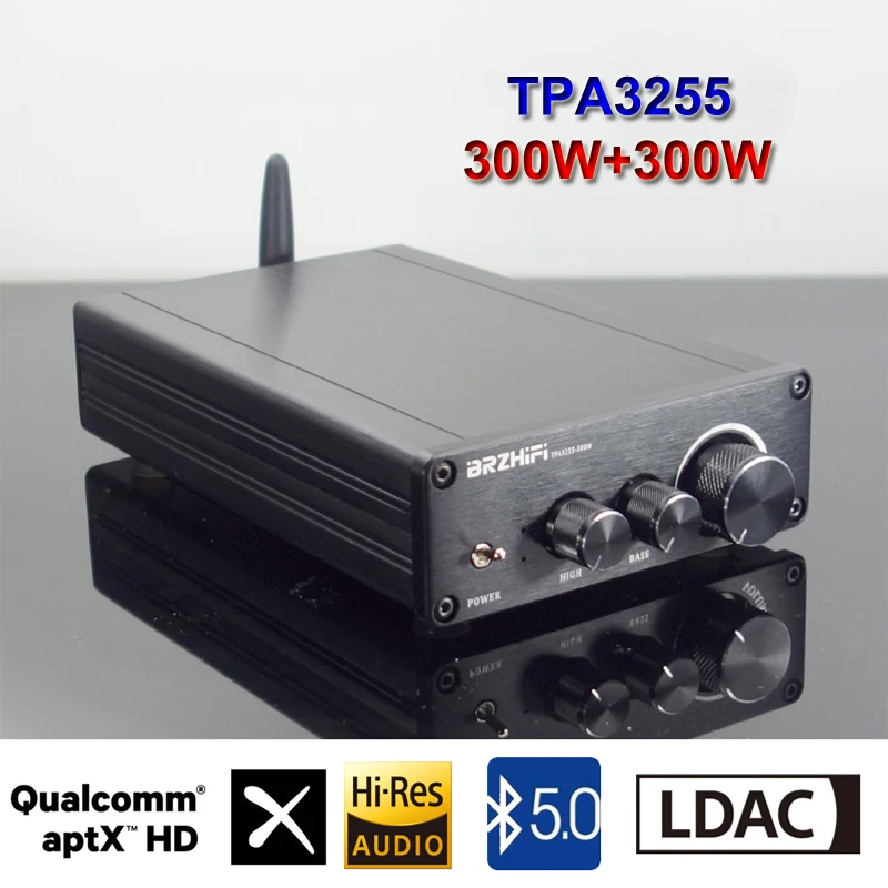 Amplificador de alta potencia TPA3255 de 2x300W, 2,0 canales, APTX HD, LDAC, Bluetooth 5,0 ...