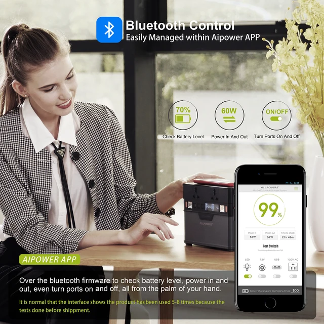 ALLPOWERS 500W Portable Generator 666Wh / 185200mAh Power Station Emergency Power Supply Pure ...