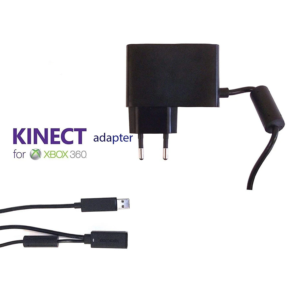 For-Xbox-360-Kinect-Sensor-USB-AC-Power-Adapter-USB-Cable-European ...