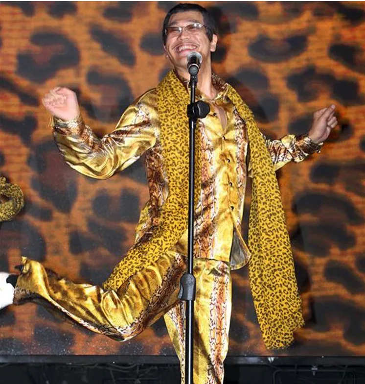 Popular PPAP Dancing Costumes Leopard Print Top Shirts PPAP Uncle Piko ...