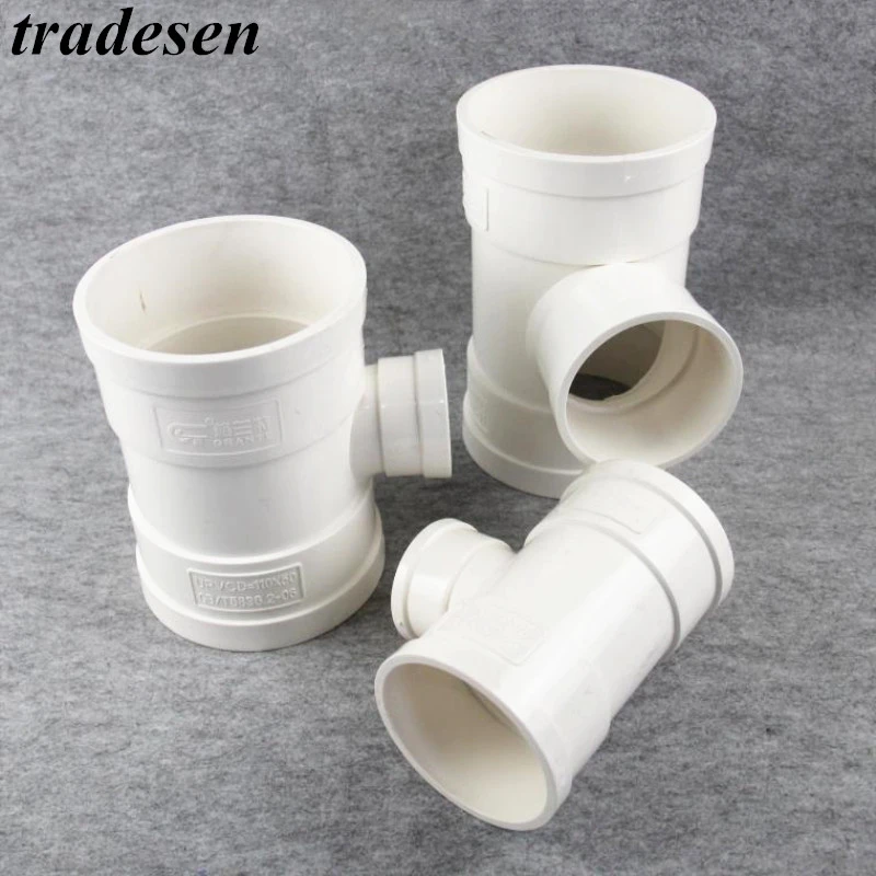 1pc Inner 75 200mm to 50 160mm PVC Reducing Tee Drain pipe fitting ...